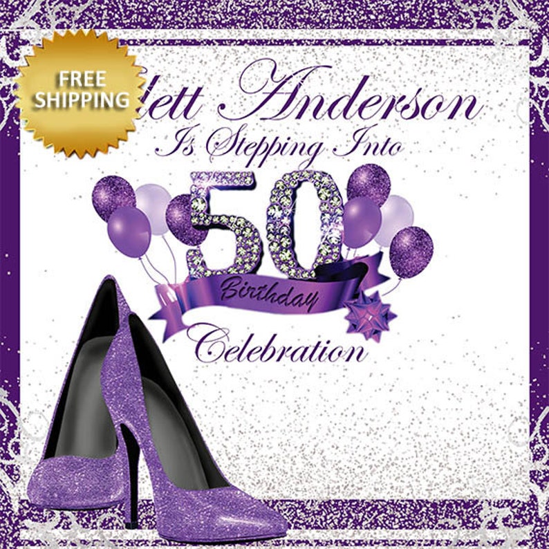 Stepping Into 50 Backdrop 50 and Fabulous Backdrop Step and - Etsy