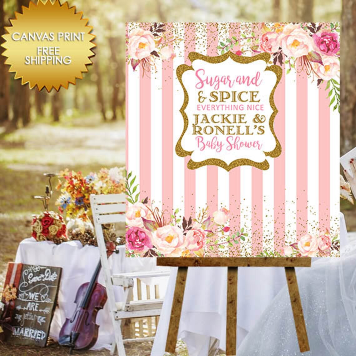 Baby Shower Canvas Sign Baby Shower Poster Boardbaby Shower Welcome ...