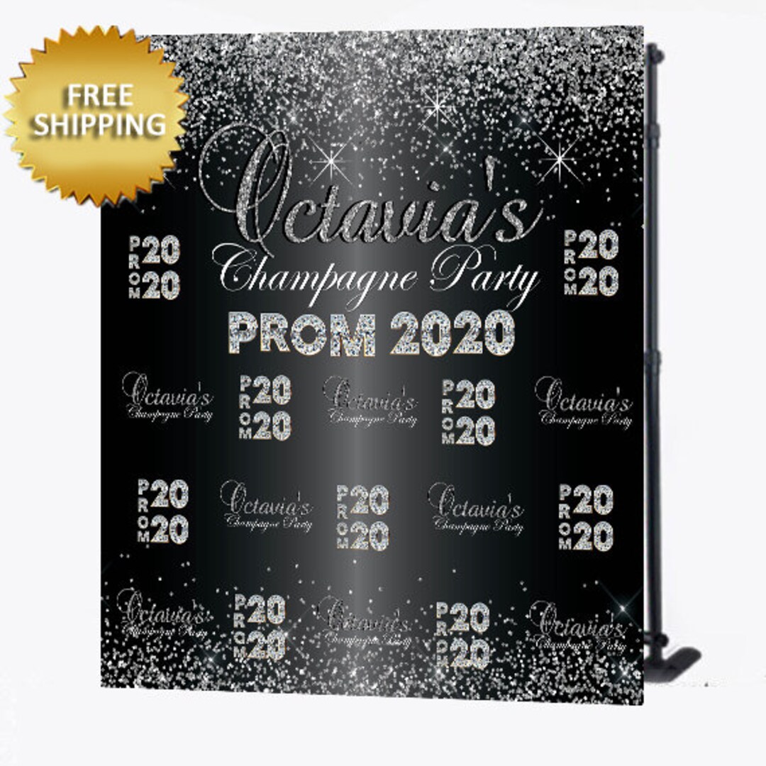 Prom Backdrop, Prom Step and Repeat, Champagne Party Backdrop, Prom ...