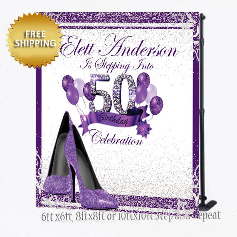 Stepping Into 50 Backdrop 50 and Fabulous Backdrop Step and - Etsy