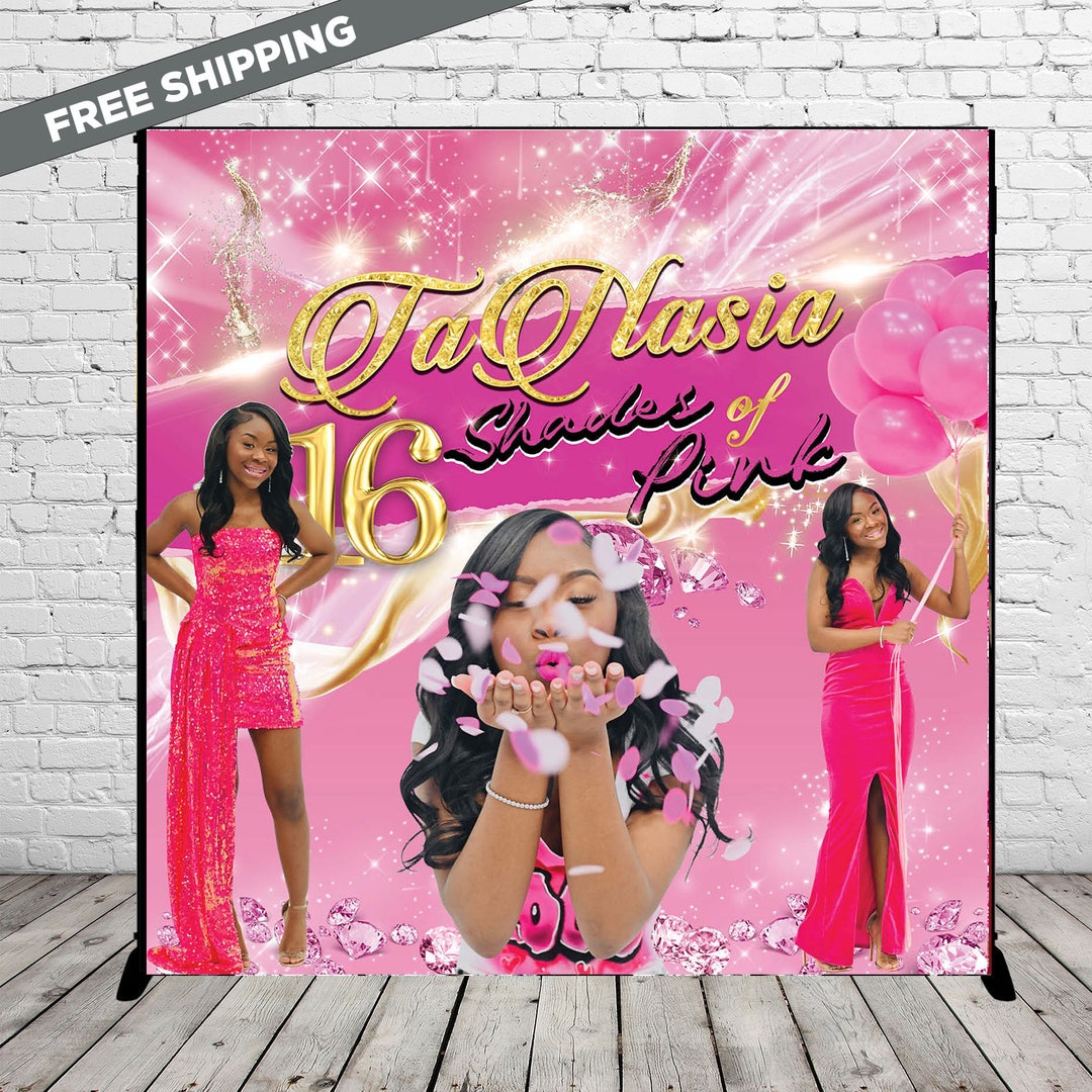 Birthday Backdrop, Birthday Step and Repeat, Sweet 16 Backdrop, Photo ...