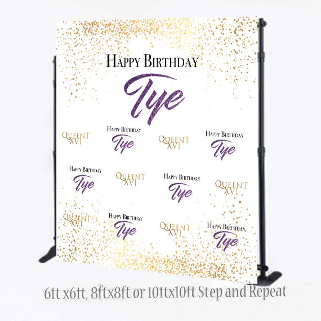 Happy Birthday Backdrop, Birthday Step and Repeat, Photo Booth Step and ...