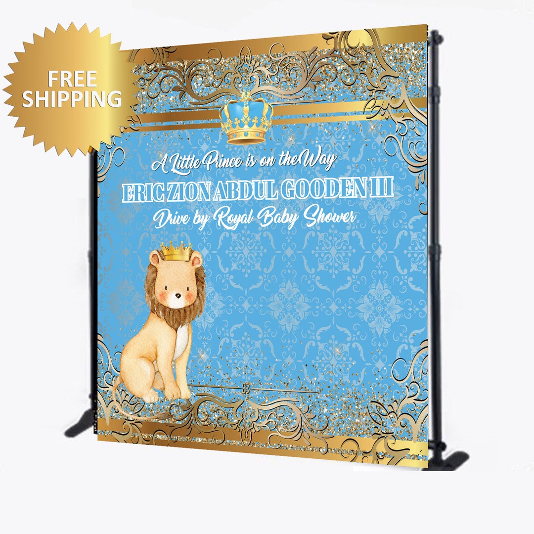 Baby Shower Backdrop, Royalty Backdrop, Royalty Banner, A Little Prince ...