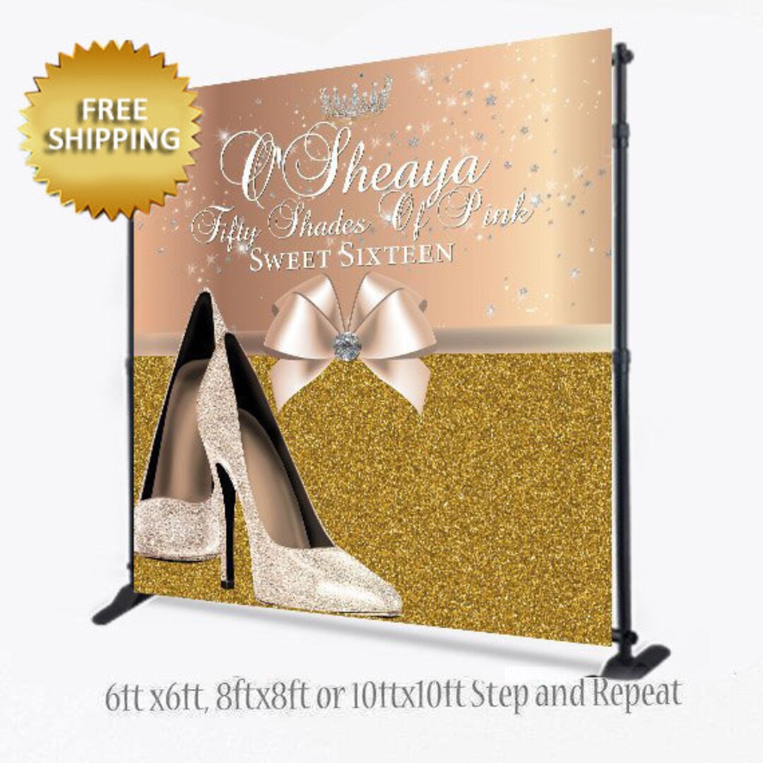 Rose Gold Step and Repeat Sweet 16 Step and Repeat Rose Gold Backdrop ...