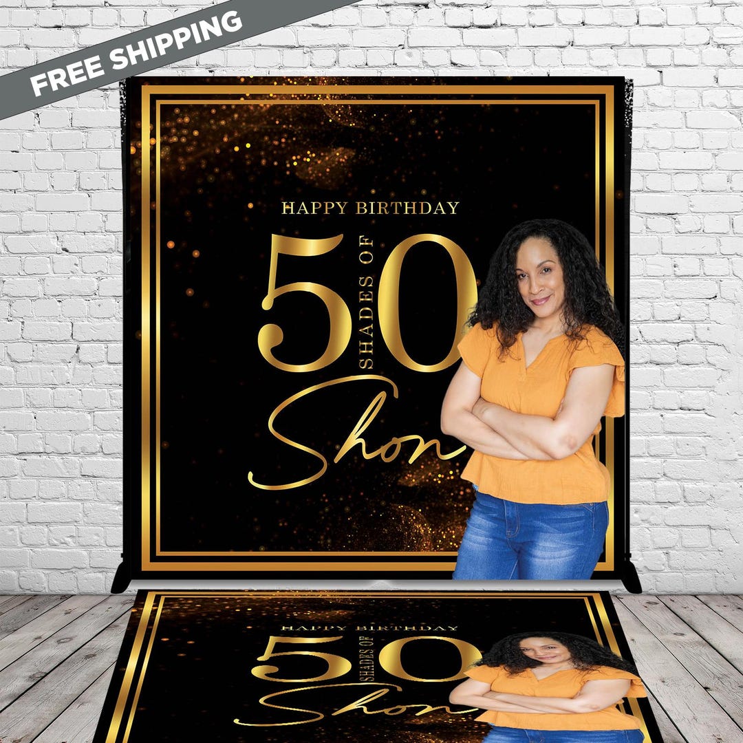 50th Birthday Backdrop, Backdrop and Decal, Backdrop Decal, Photo ...