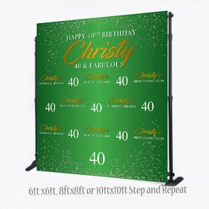 40th Birthday Step and Repeat 40 and Fabulous Photo Booth 8X8 Photo ...