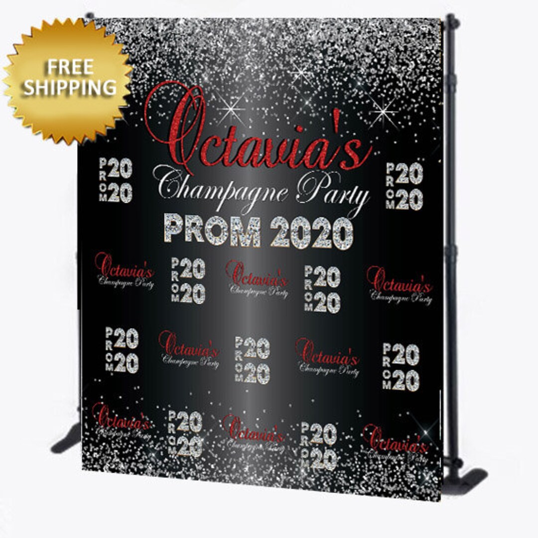 Prom Step and Repeat, Prom Backdrop, Champagne Party Backdrop, Prom ...