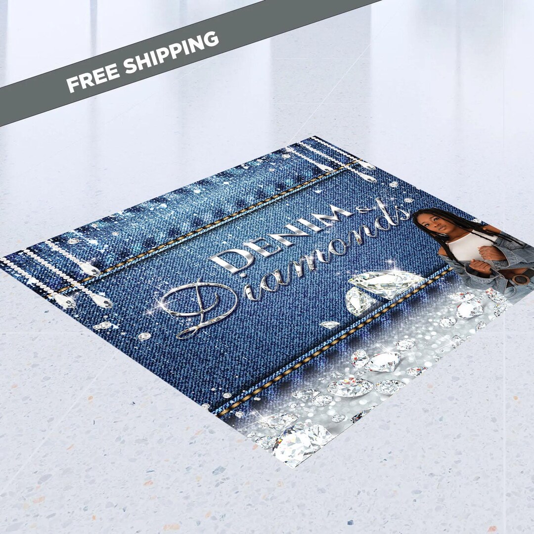 Denim and Diamonds Floor Decal, Removable Sticker, Removable Vinyl ...
