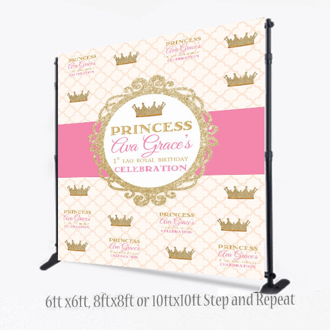 Custom 8X8 Photo Booth Backdrop Custom Step and Repeat, Princess Photo ...