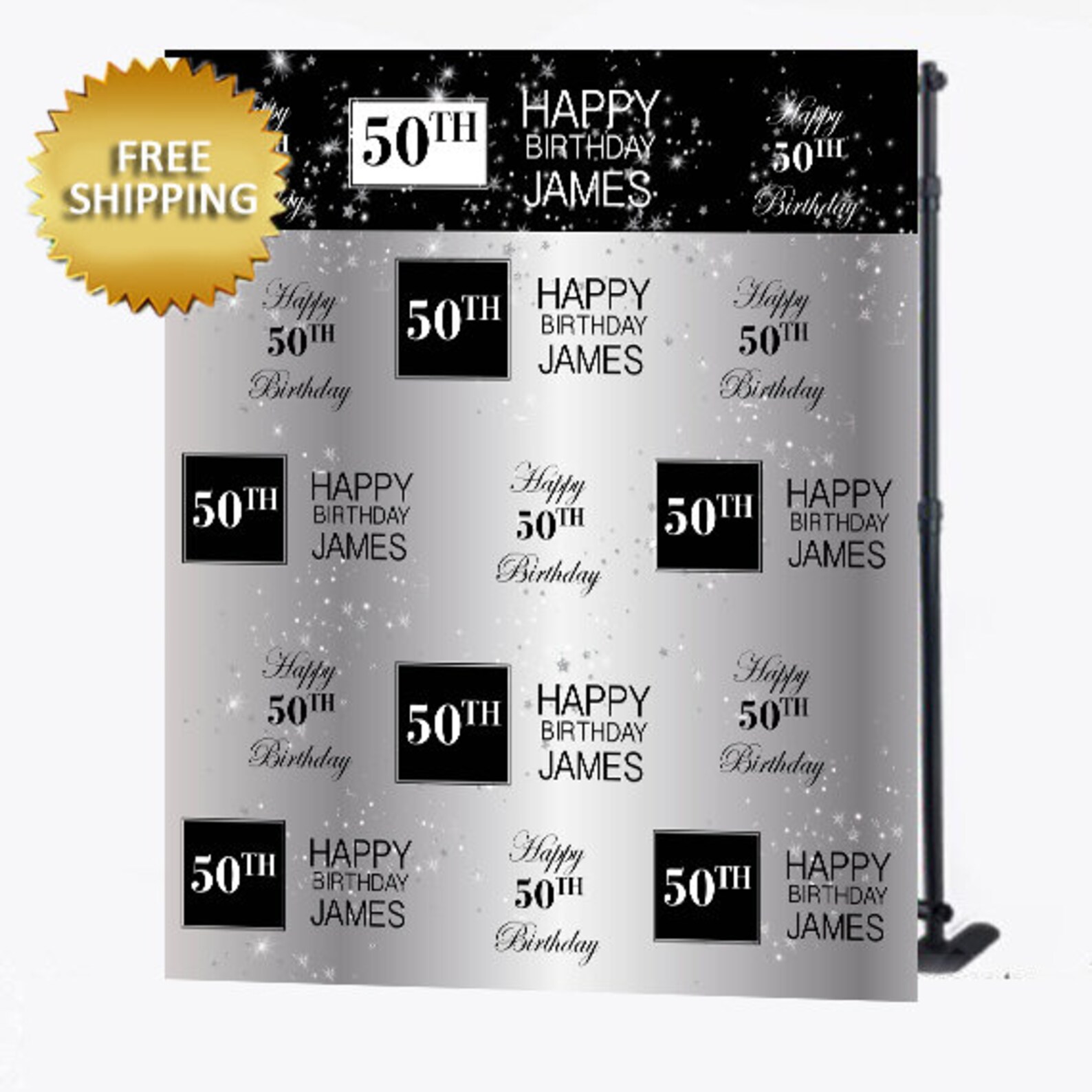 Birthday Backdrop 50th Birthday Backdrop 50th Step and Repeat Backdrop ...