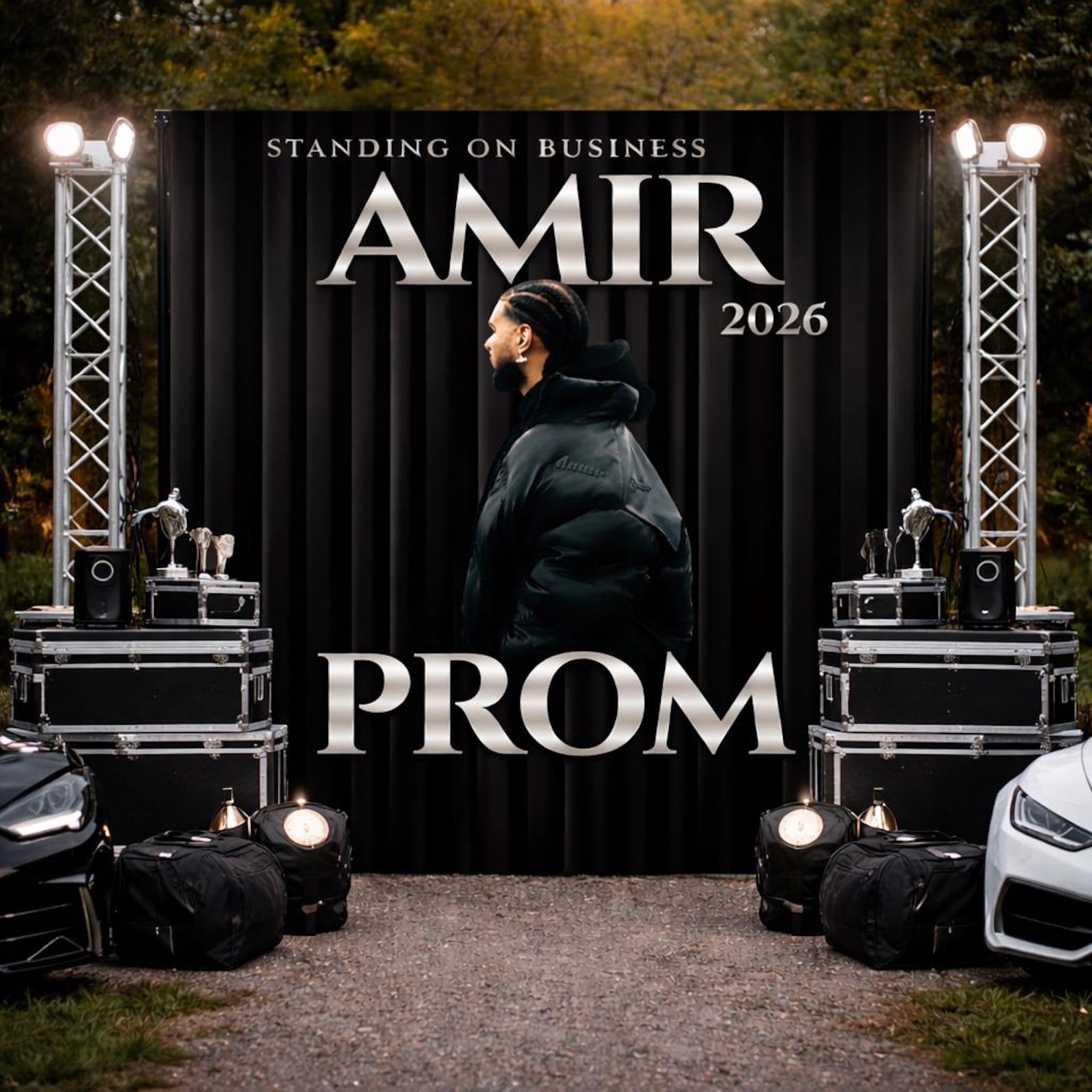 Custom Black and Silver Prom Send off Party Backdrop Prom Photo Banner ...