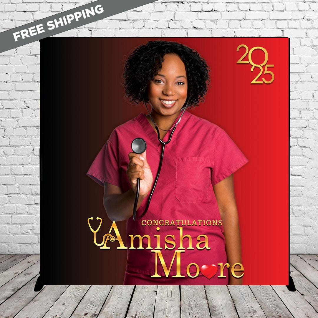 Nurse Graduation Backdrop Banner, Graduation Step and Repeat Class of ...
