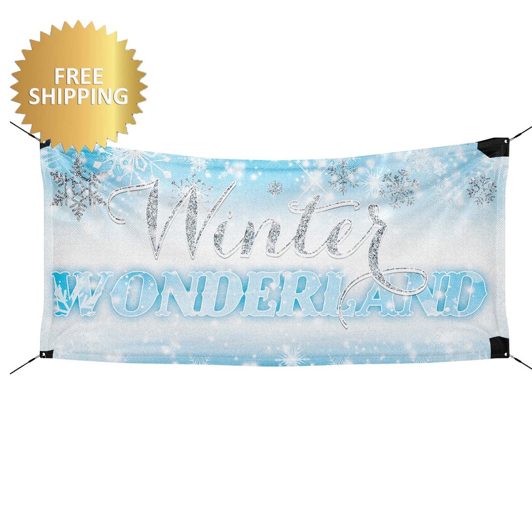 Winter Wonderland Banner, Santa's Workshop Banner, Meet Santa Here ...