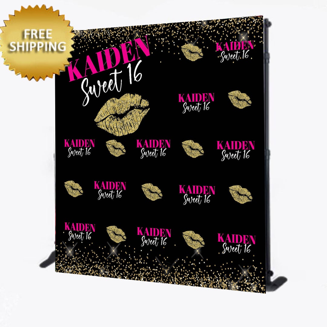 Sweet 16 Backdrop, Sweet 16 Photo Backdrop, Sweet 16 Step and Repeat ...