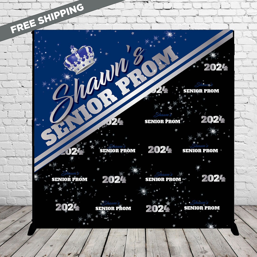 Prom Step and Repeat, Blue and Silver Step and Repeat, Prom 2024 ...