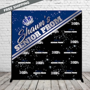 Prom Step and Repeat, Blue and Silver Step and Repeat, Prom 2024 ...