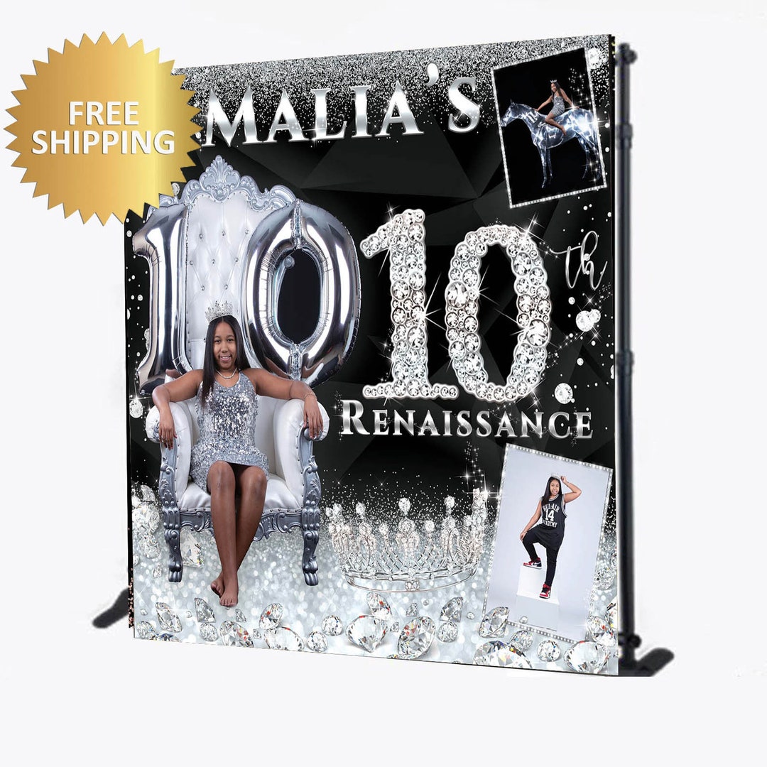 Sweet 16 Step Repeat, Photo Backdrop, Photo Step and Repeat, Black and ...