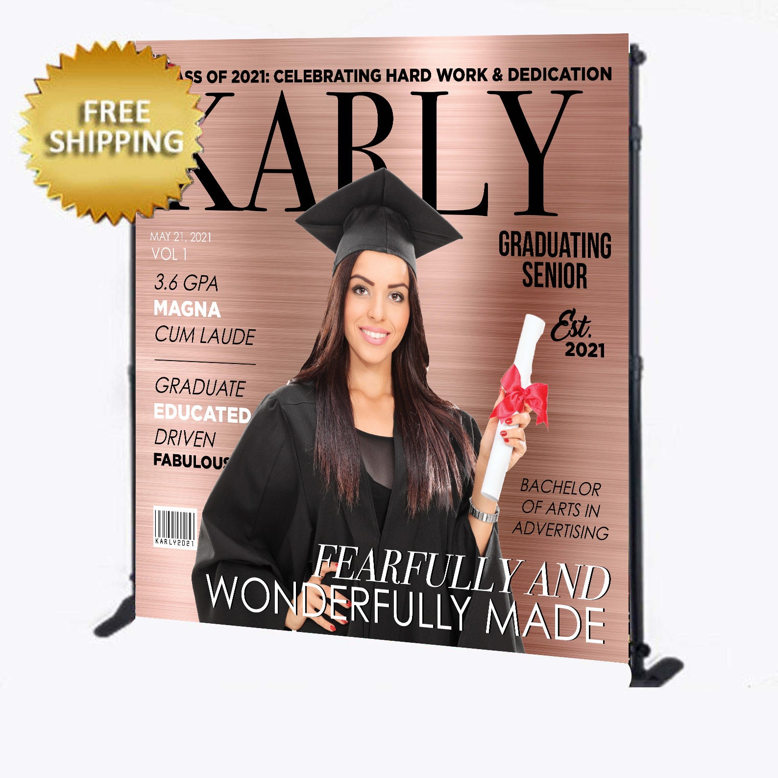 Graduation Backdrop Graduation Step and Repeat Class of 2021 | Etsy