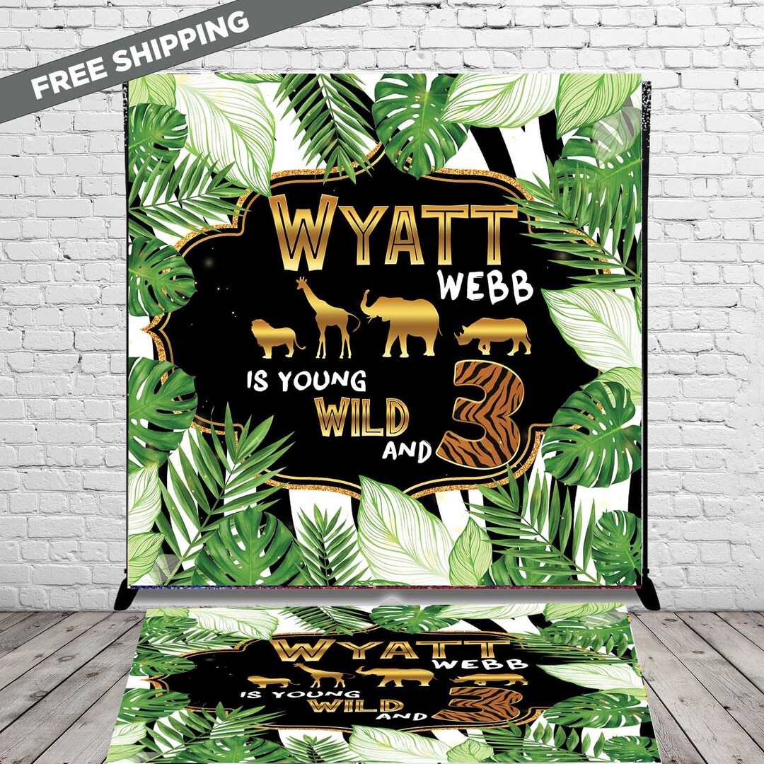 Backdrop and Decal, Wild One Backdrop, Wild One Step and Repeat, Jungle ...