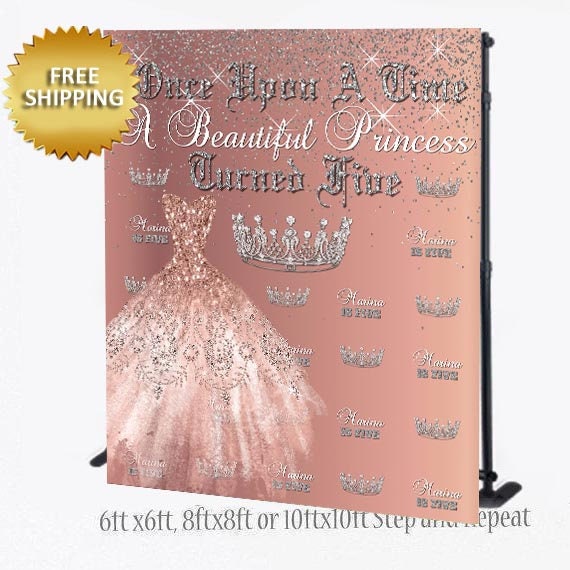 Princess Backdrop Princess Step and Repeat Mis Quince Sweet | Etsy