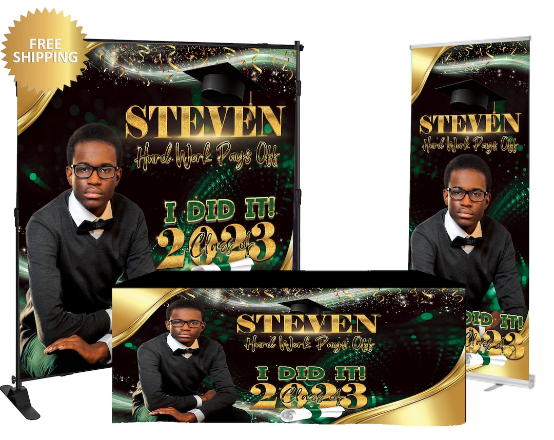 Graduation Step Repeat, Graduation Bundle, Custom Retractable Banner ...