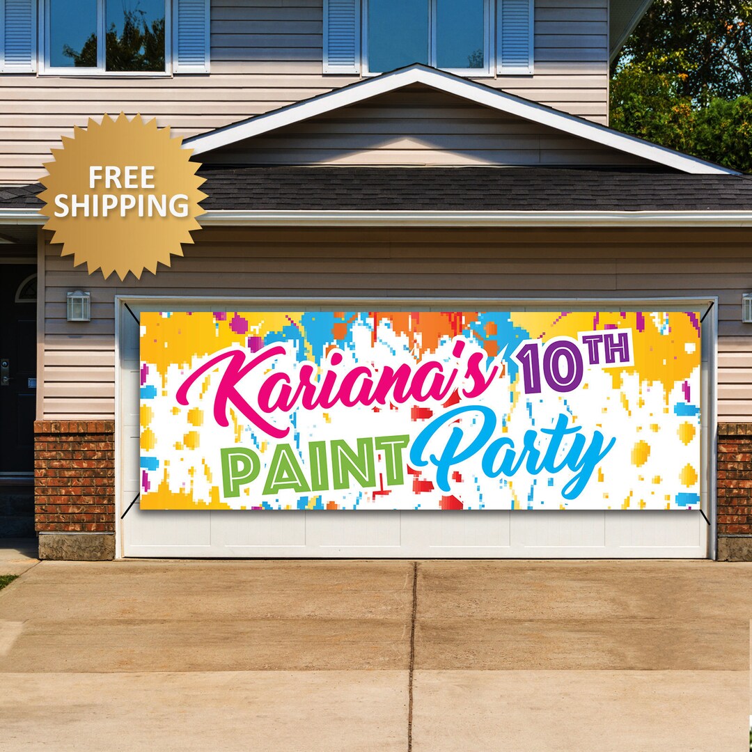 Paint Party Banner Paint Banners Birthday Banner Birthday Custom Banner ...