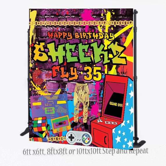 90s Backdrop 90s Photobooth 90s Step and Repeat 8X8 FEET | Etsy