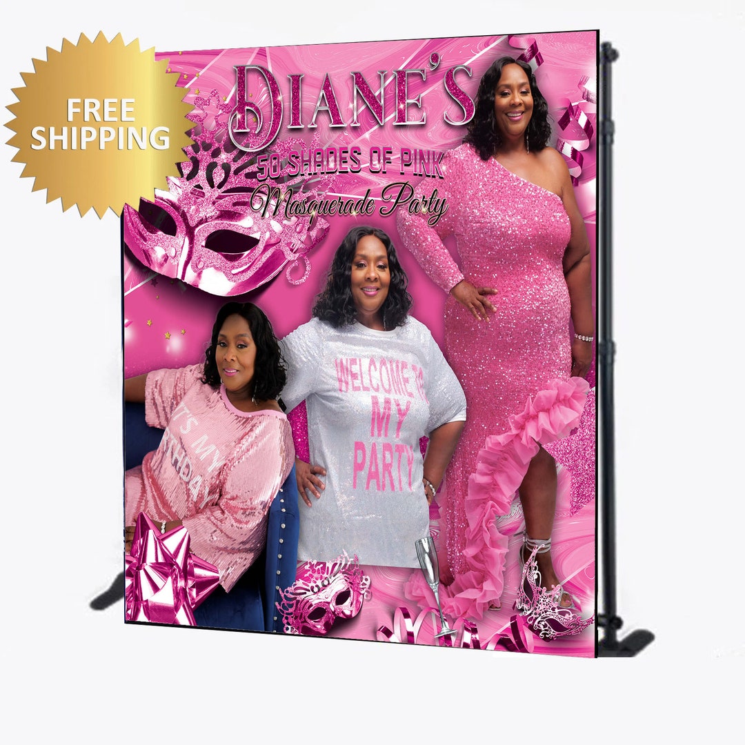 Hot Pink Backdrop, 50 and Fabulous Backdrop, Photo Backdrop, Photo Step ...