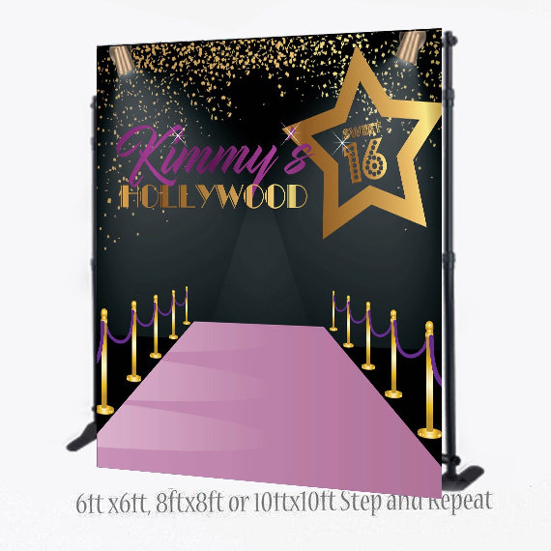 Purple Carpet Backdrop, Sweet 16 Backdrop, Hollywood Backdrop ...