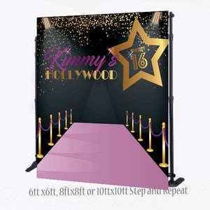 Purple Carpet Backdrop, Sweet 16 Backdrop, Hollywood Backdrop ...