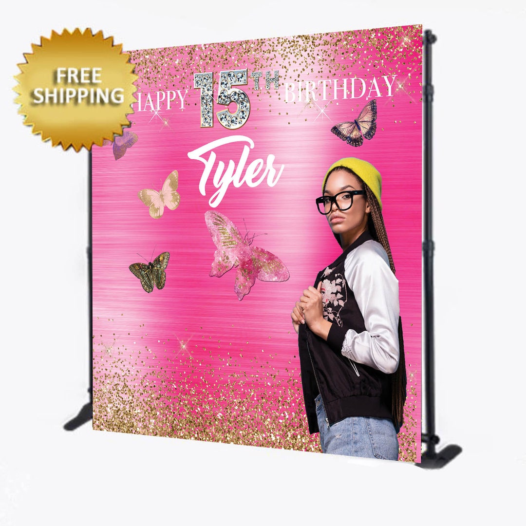 Butterfly Backdrop Butterfly Step and Repeat Sweet 16 Backdrop Sweet 16 ...