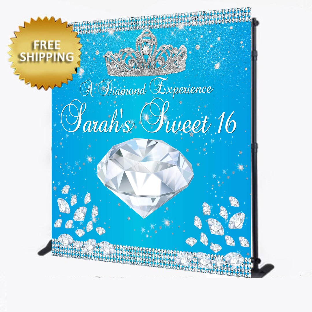 Diamond Backdrop, Diamonds Step and Repeat, Diamonds Birthday Backdrop ...