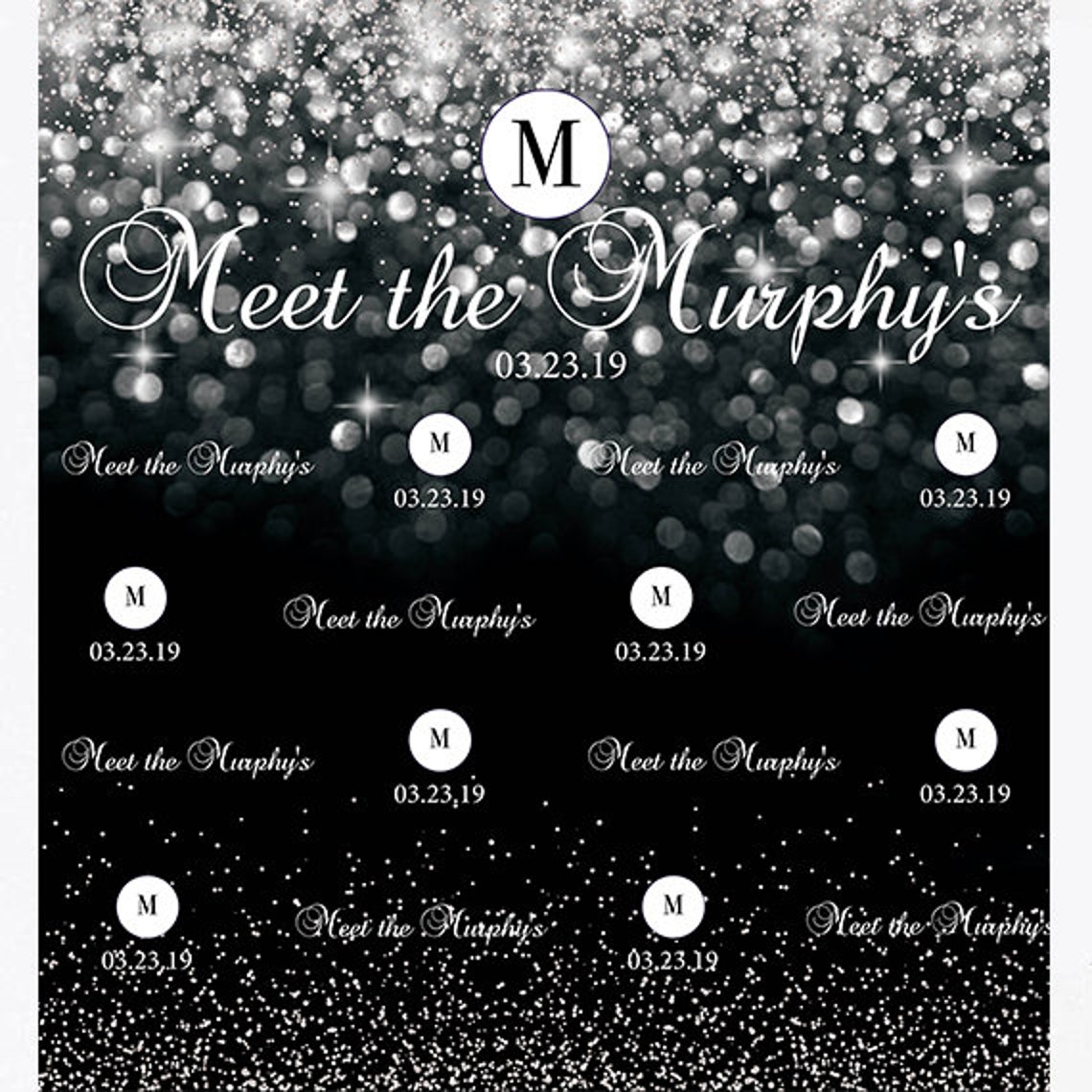 Wedding Step and Repeat Wedding Backdrop 8X8 Photo Booth Backdrop 40th ...
