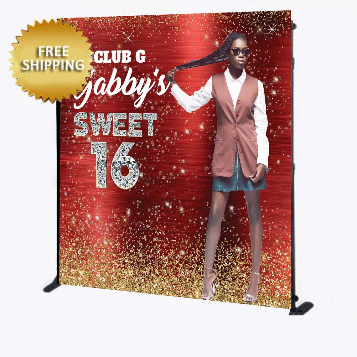 Sweet 16 Backdrop 16th Birthday Backdrop Diamond Backdrop - Etsy