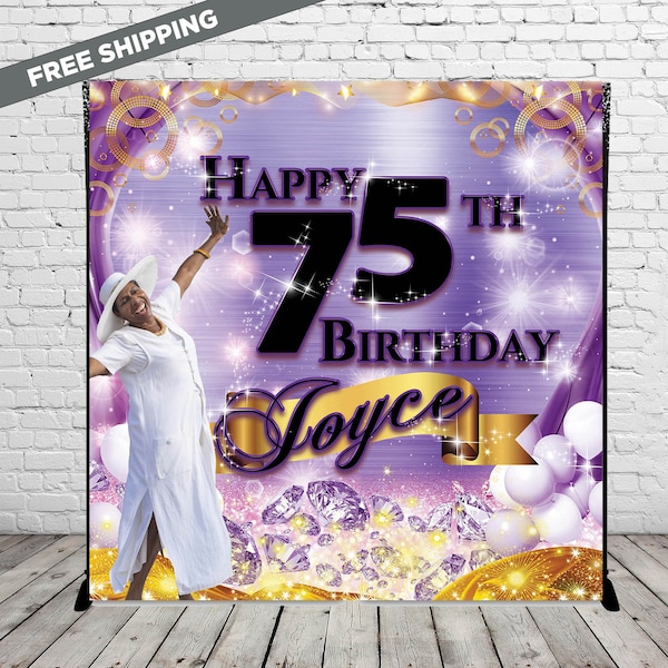 75th Birthday Photo Backdrop - Etsy