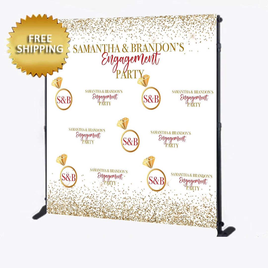 Engagement Step and Repeat, Wedding Backdrop, Wedding Step and Repeat ...