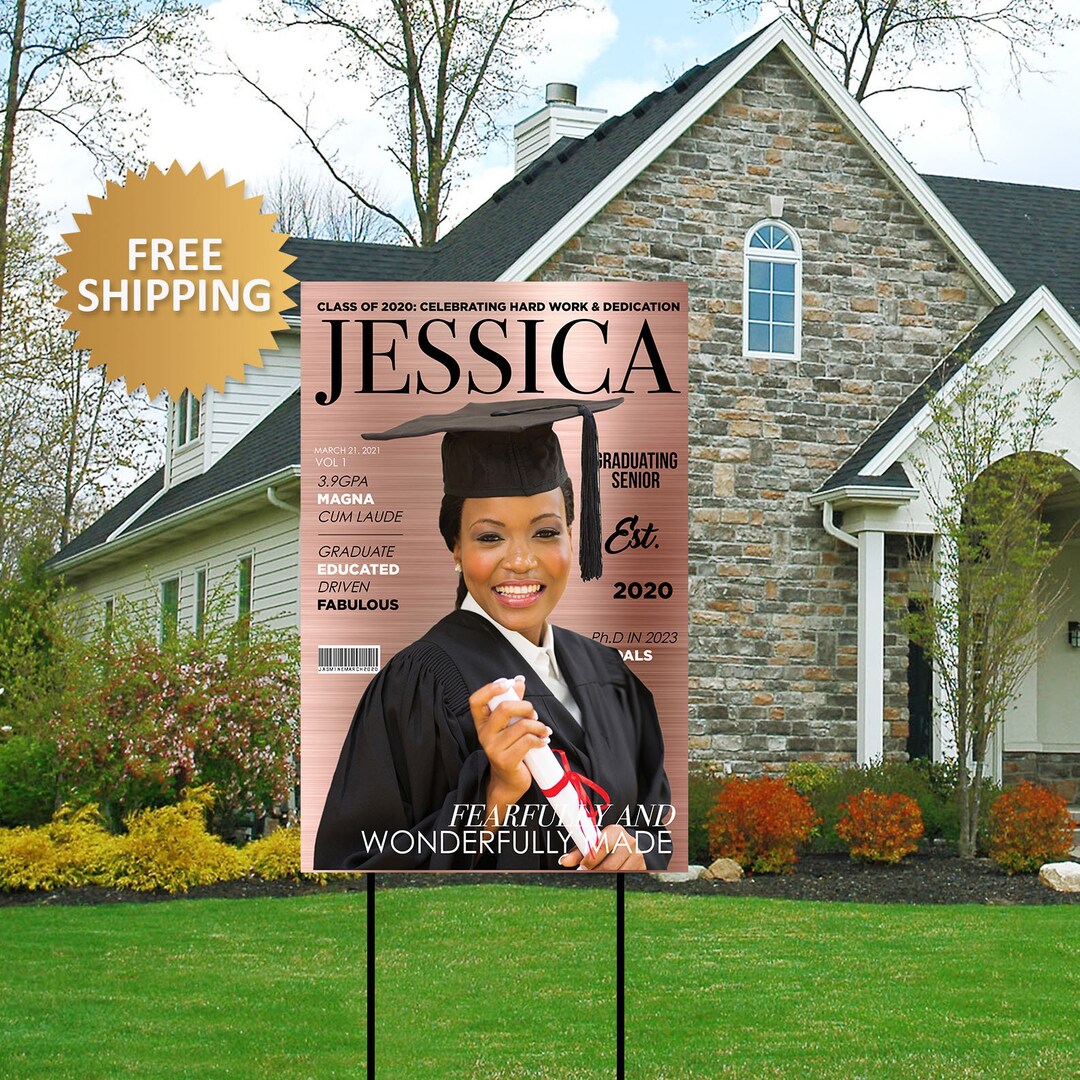 Graduation Yard Sign, Class of 2020 Grad Photo Yard Sign, Graduation ...