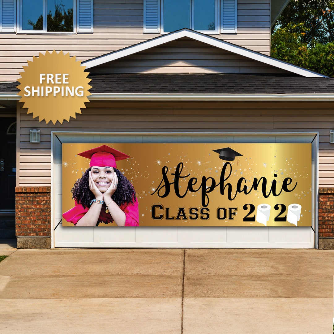 Drive by Graduation Sign, Class of 2020 Banner, Graduation Custom Photo ...