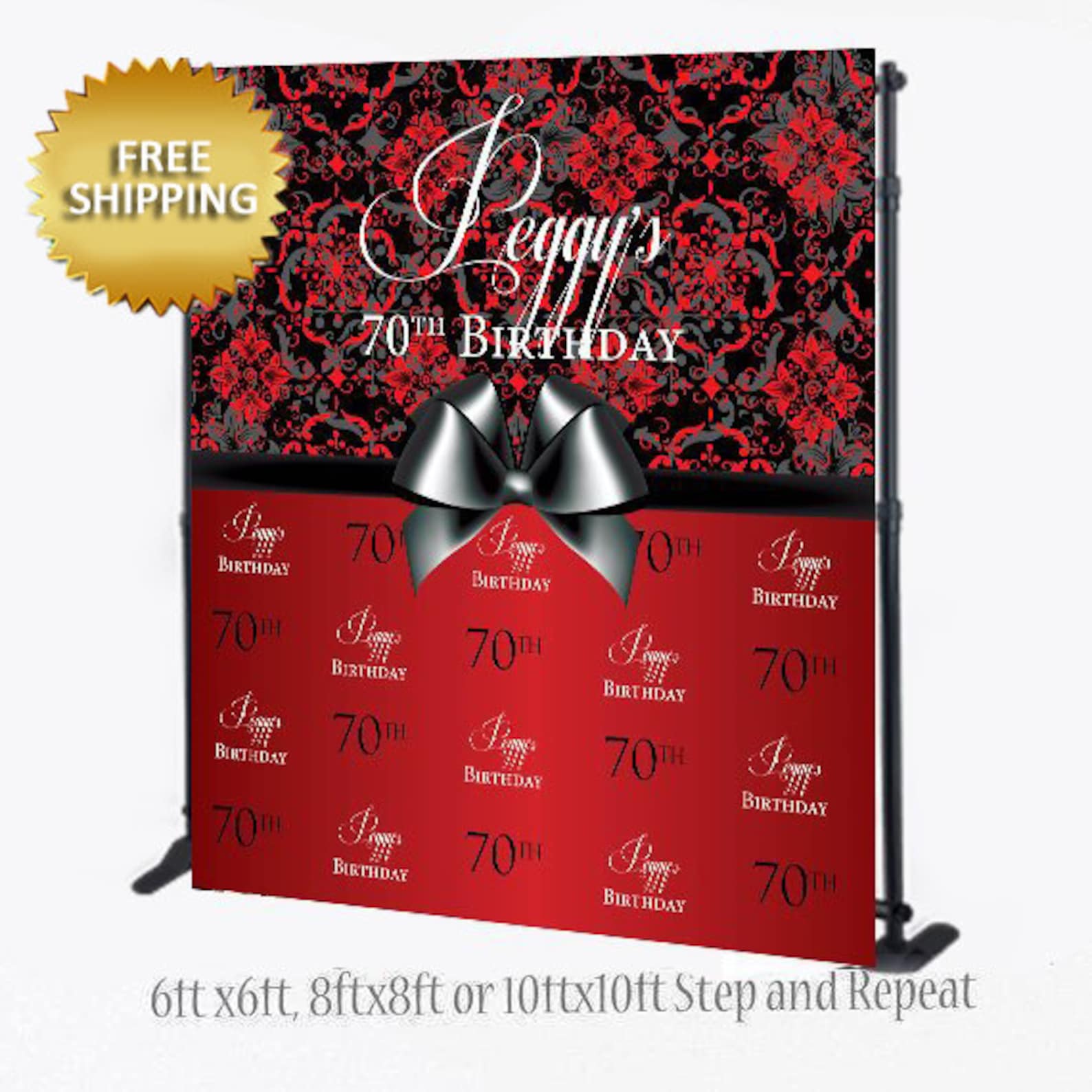 Red and Black Step and Repeat Ribbon Step and Repeat Backdrop Elegant ...