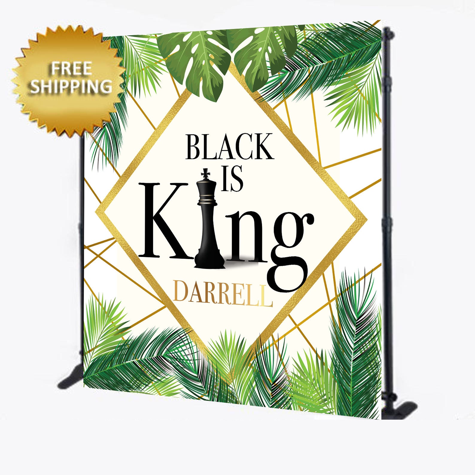 30th Birthday Backdrop Black is King Backdrop Black is King Step and ...