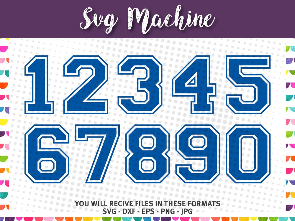 Números deportivos SVG número de bloque varsity | Etsy