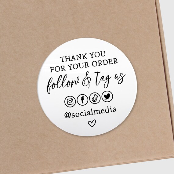 Custom Business Logo Brand Round Stickers Labels Social Media | Etsy