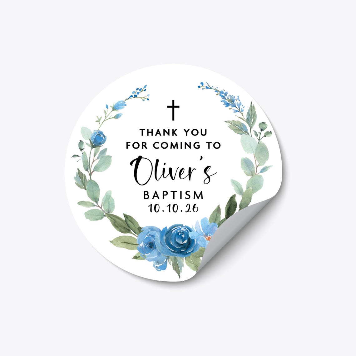 Personalised Christening Stickers for Favors, Thank You Christening ...