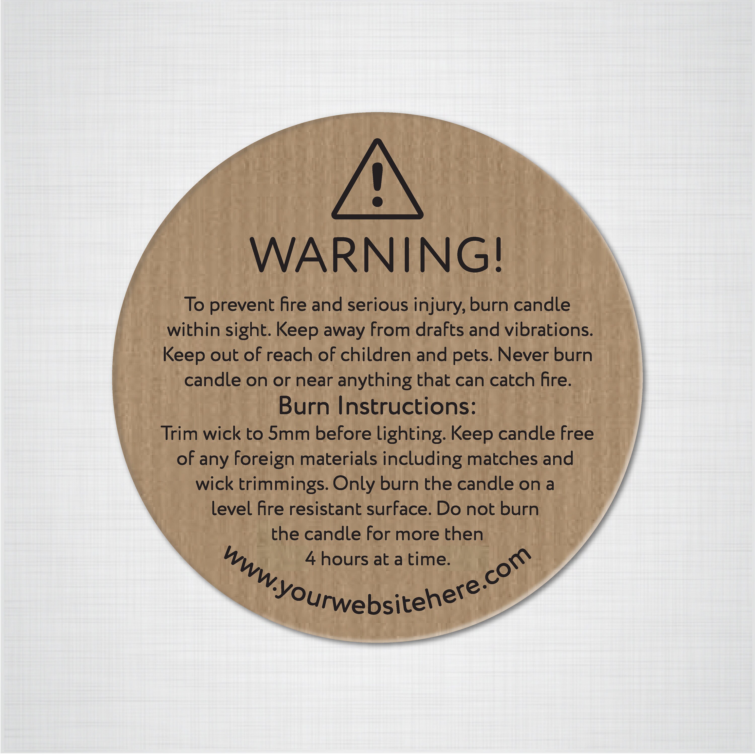 Custom Candle Warning Safety Labels Stickers Candle Making Safety 