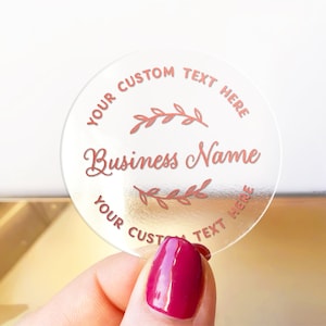 Custom Business Logo Branding Clear Stickers Labels, Clear Business ...