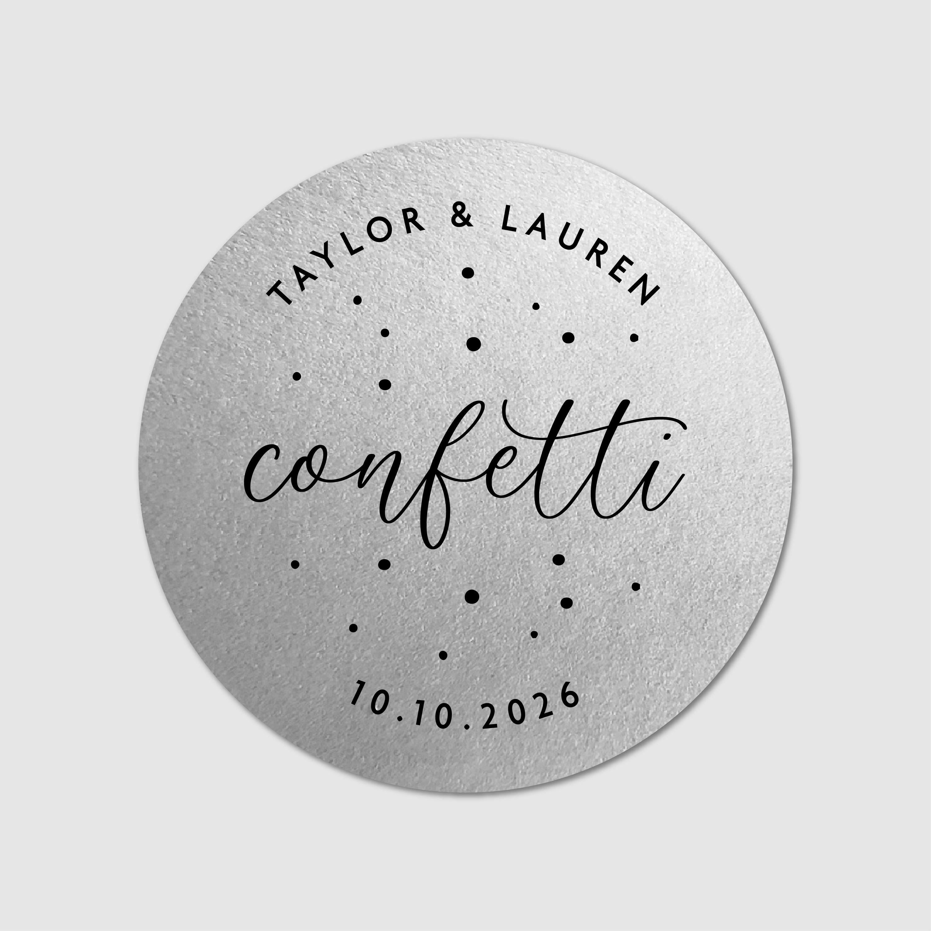 Wedding Confetti Labels Stickers Sheet, Personalized Confetti Stickers ...