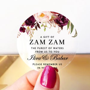 Personalized Zam Zam Water Gift Labels, Islamic Event Bottle Stickers ...