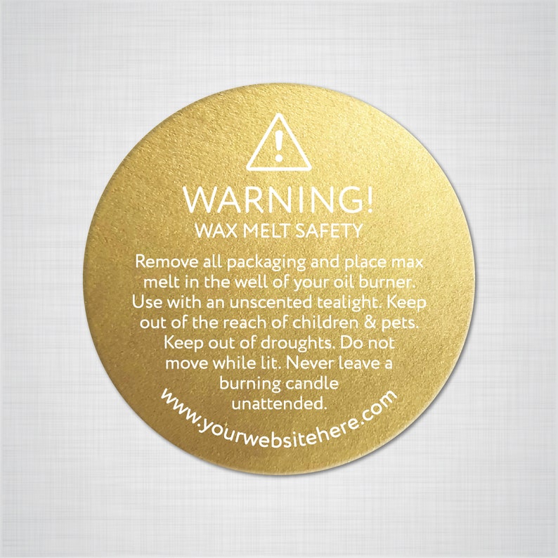 Custom wax melts warning safety labels stickers Wax Melts | Etsy