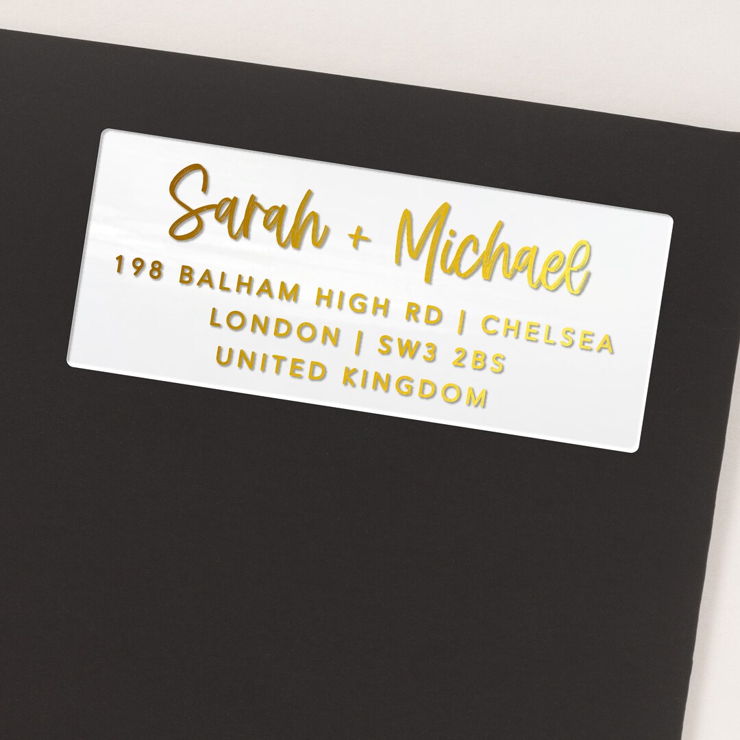 Clear Envelope Labels - Personalized Return Address Stickers - 27 per ...