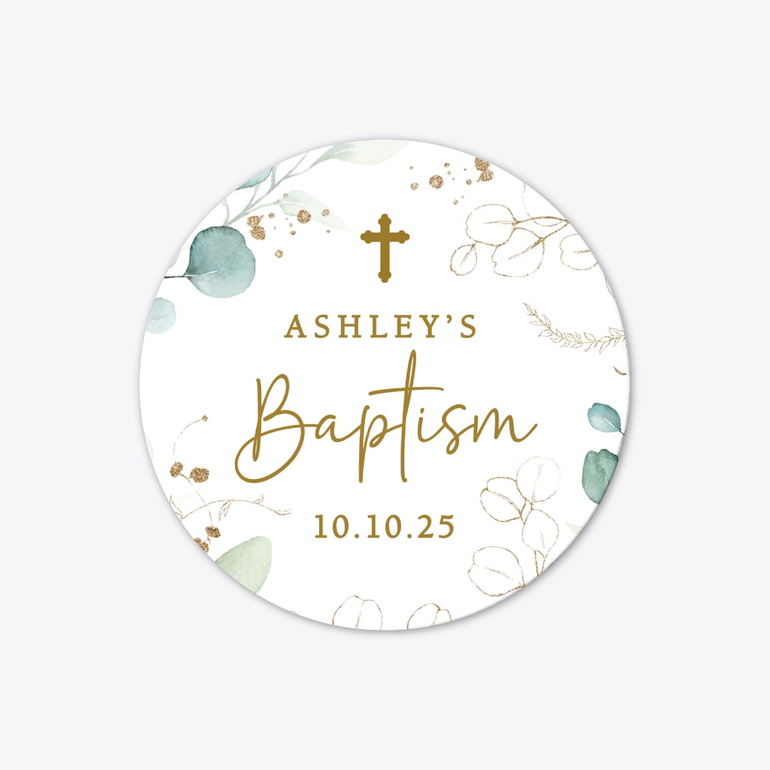 Personalised Christening Stickers for Favors, Thank You Christening ...